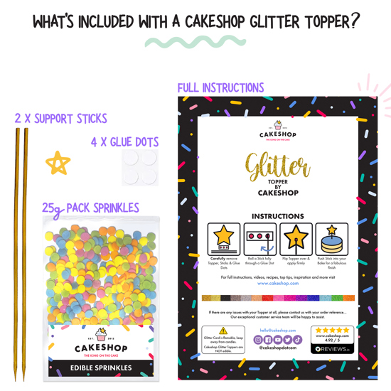 Hello custom age bubbly celebration birthday Glitter Topper